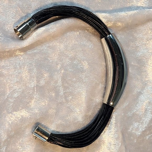 DSMK | Jewelry | Vintage Dsmk Stainless Steel Multi Strand Leather ...